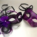 Dark Purple Girls Masquerade Ball Feather Party Mask Pair - Etsy