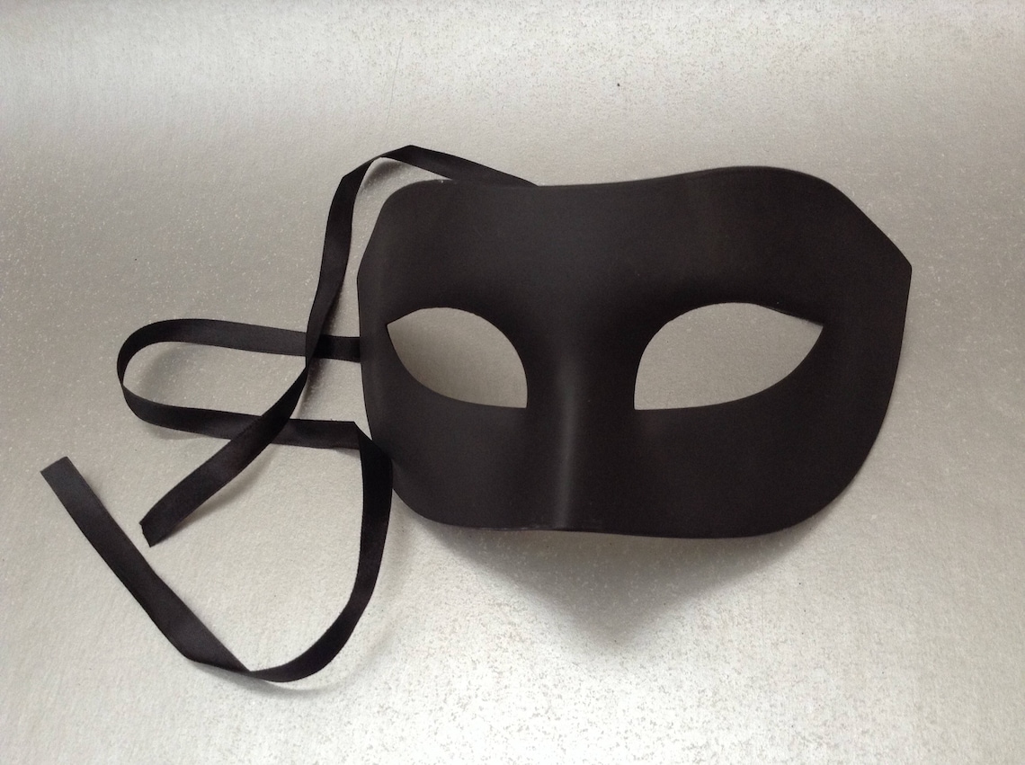 Mens Black Masquerade Ball Eye Mask - Etsy
