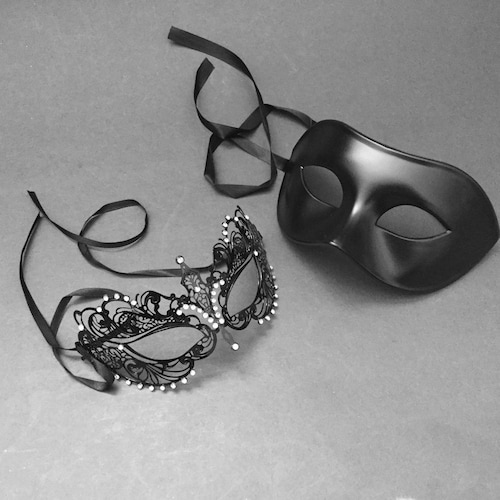 Black Masquerade Ball Eye Mask Pair for Cosplay Party Prom - Etsy
