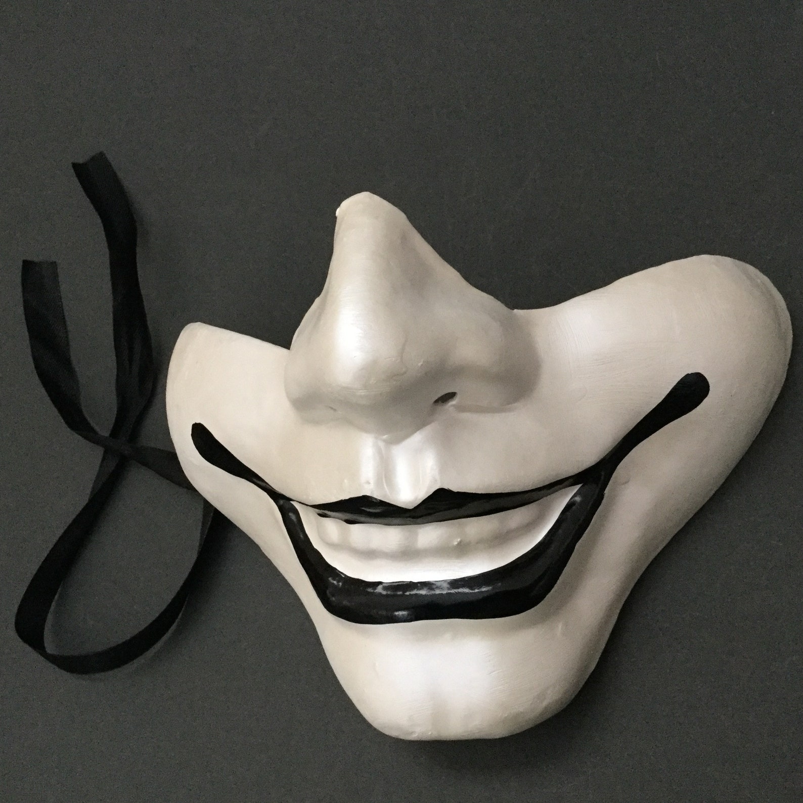 Mouth Jaw Mask Pearl White Black Costume Cosplay Fun | Etsy