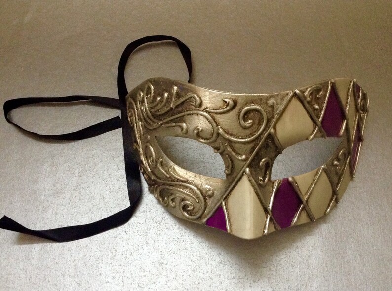 Silver Purple Mens Masquerade Ball Mask for Dance Birthday - Etsy