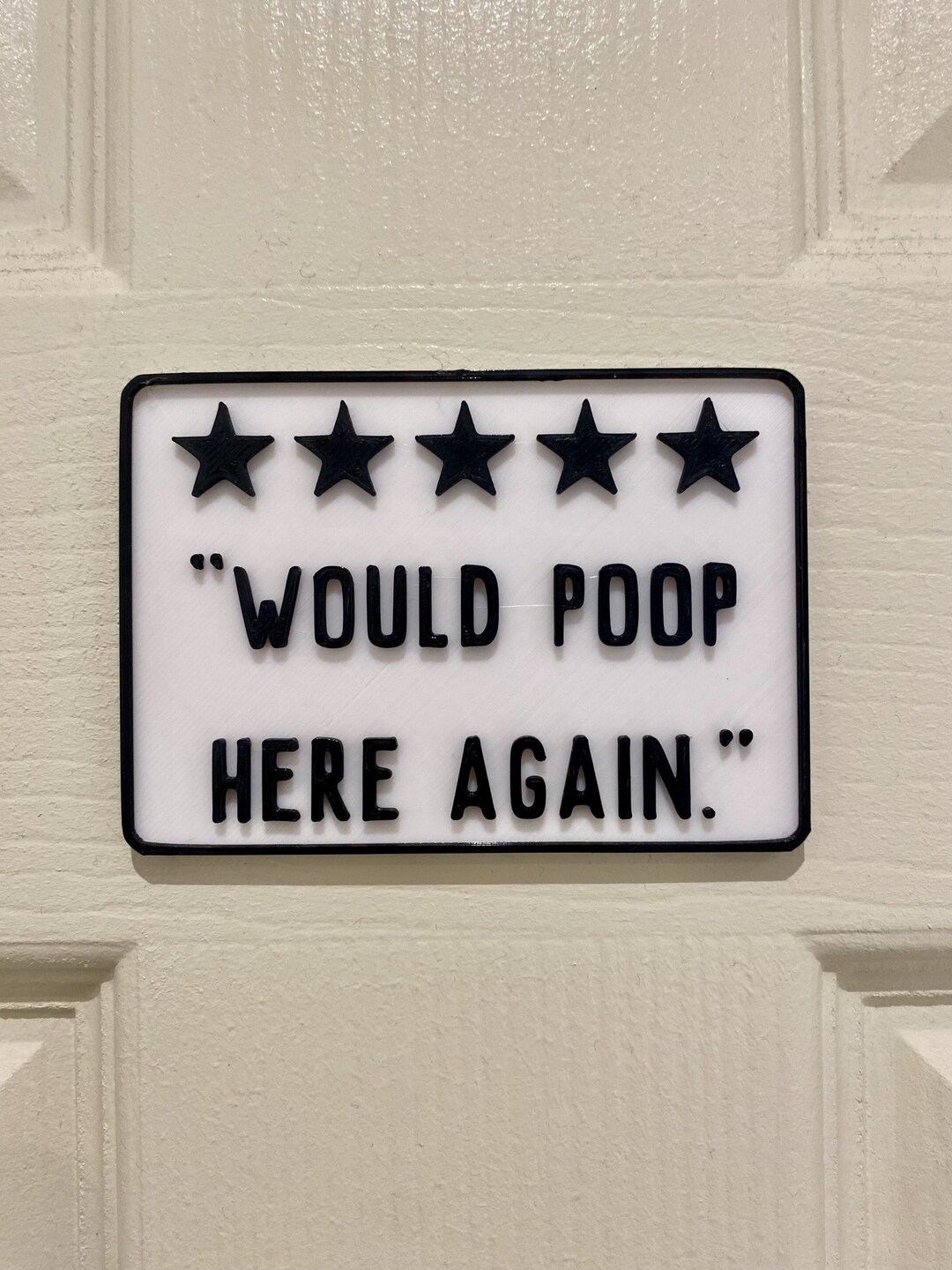 Would Poop Here Again Sign Bathroom Sign Funny Prints Home Decor ...