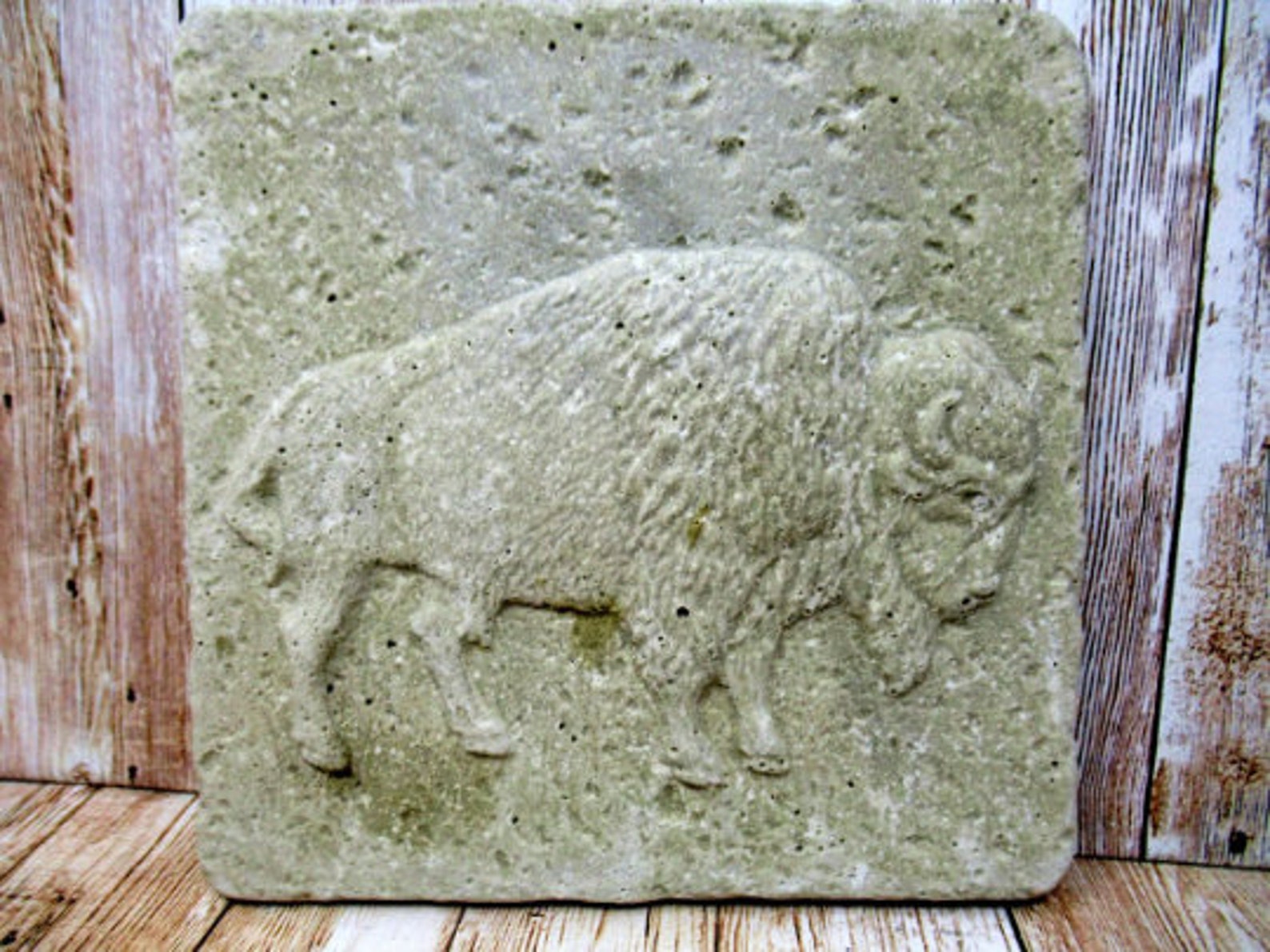 Buffalo Bison Concrete Wall Plaque Tile Home Decor Garden - Etsy