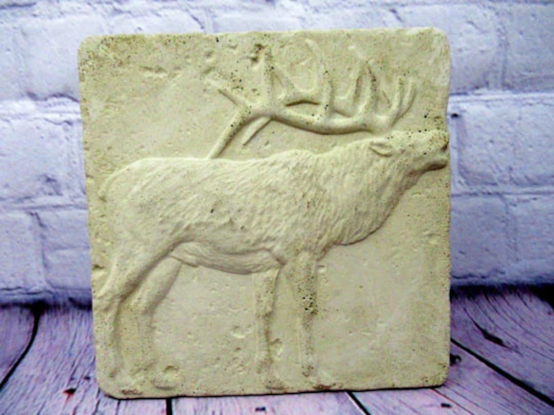 Elk Concrete Wall Plaque Tile, Home Decor, Garden Decor, Wedding Gift ...