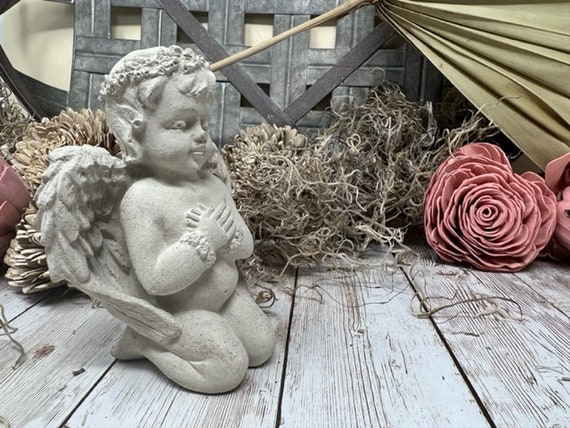 Angel Figure Concrete Praying Angel Office Decor Home - Etsy