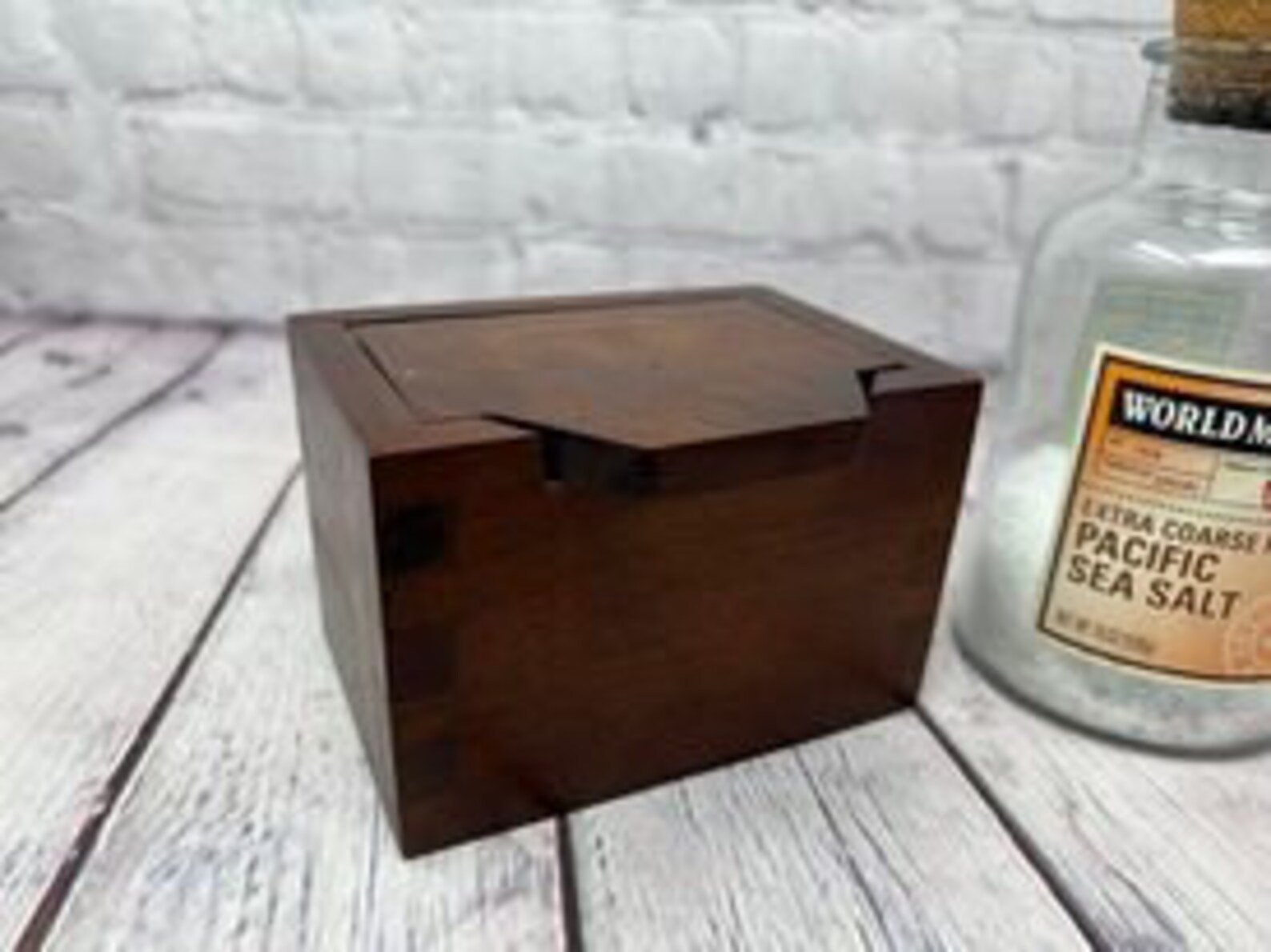 Wood Salt Box Hand Made Salt Cellar With Lid Gift Kitchen - Etsy