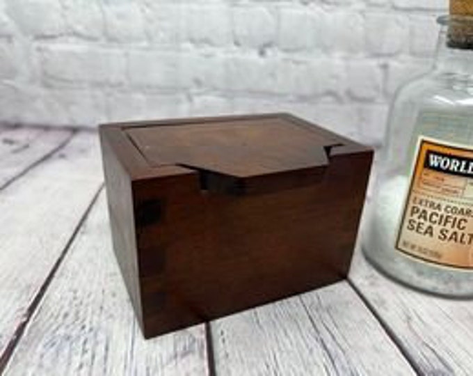 Wood Salt Box Hand Made Salt Cellar With Lid Gift Kitchen - Etsy