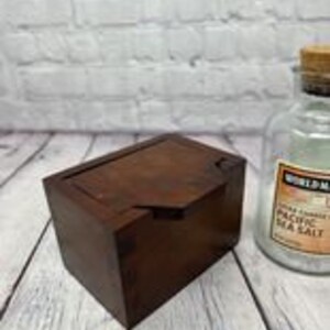 Wood Salt Box Hand Made Salt Cellar With Lid Gift Kitchen - Etsy
