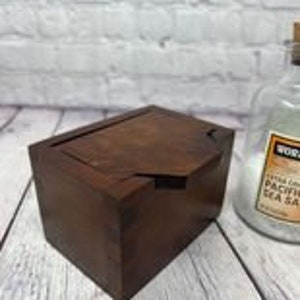 Wood Salt Box Hand Made Salt Cellar With Lid Gift Kitchen - Etsy