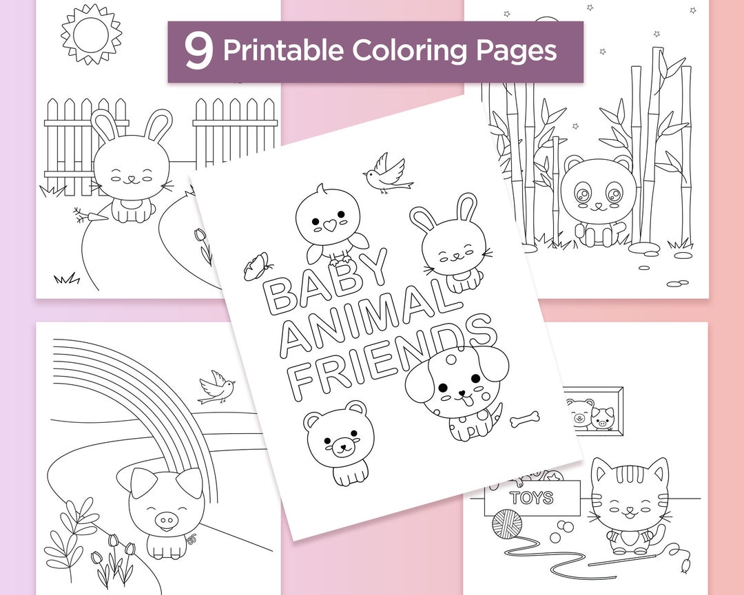 Little Animals Coloring Pages Printable Coloring Pages Kids - Etsy