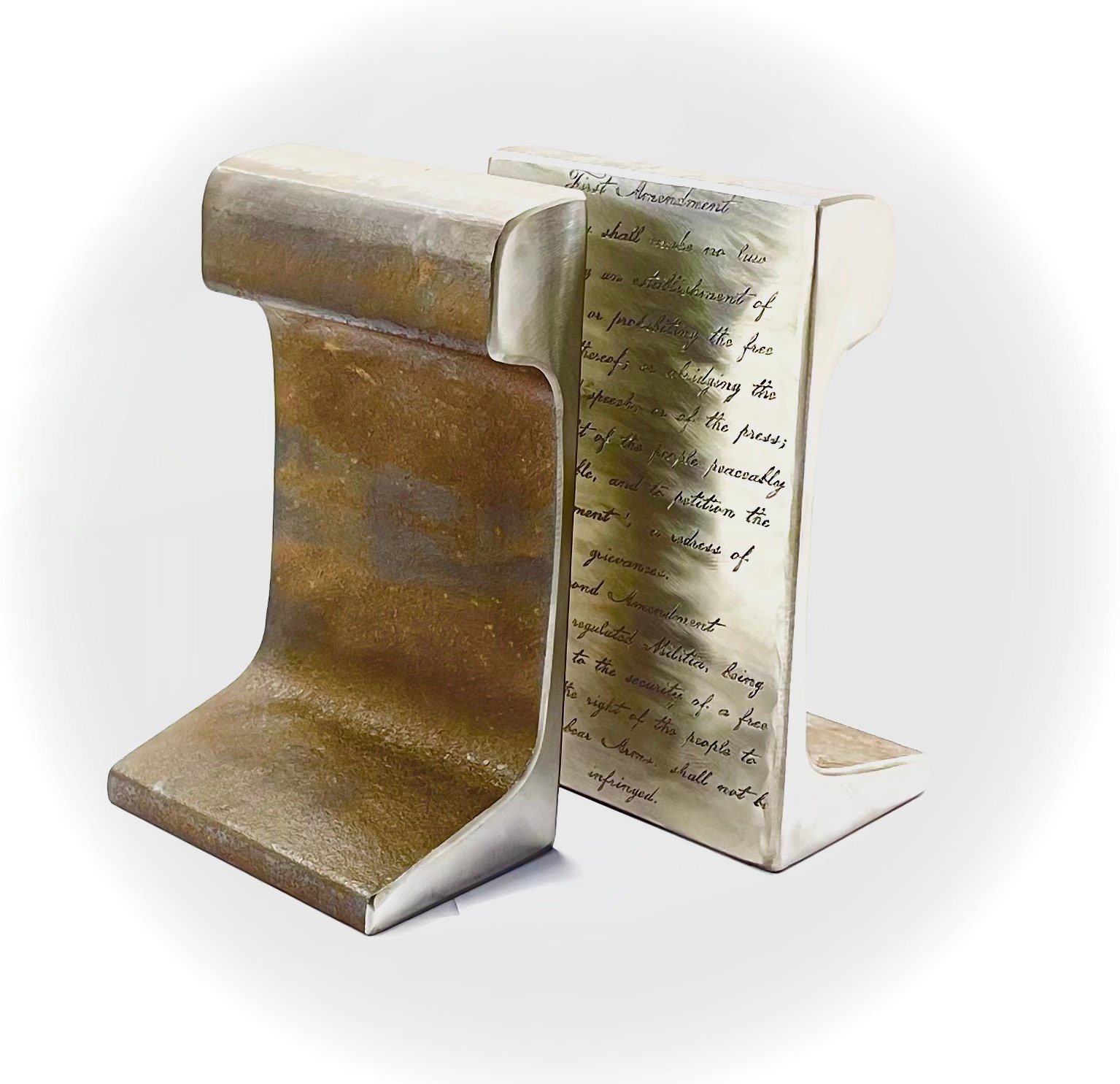 Large Antique Railroad Bookends Engraved - Etsy