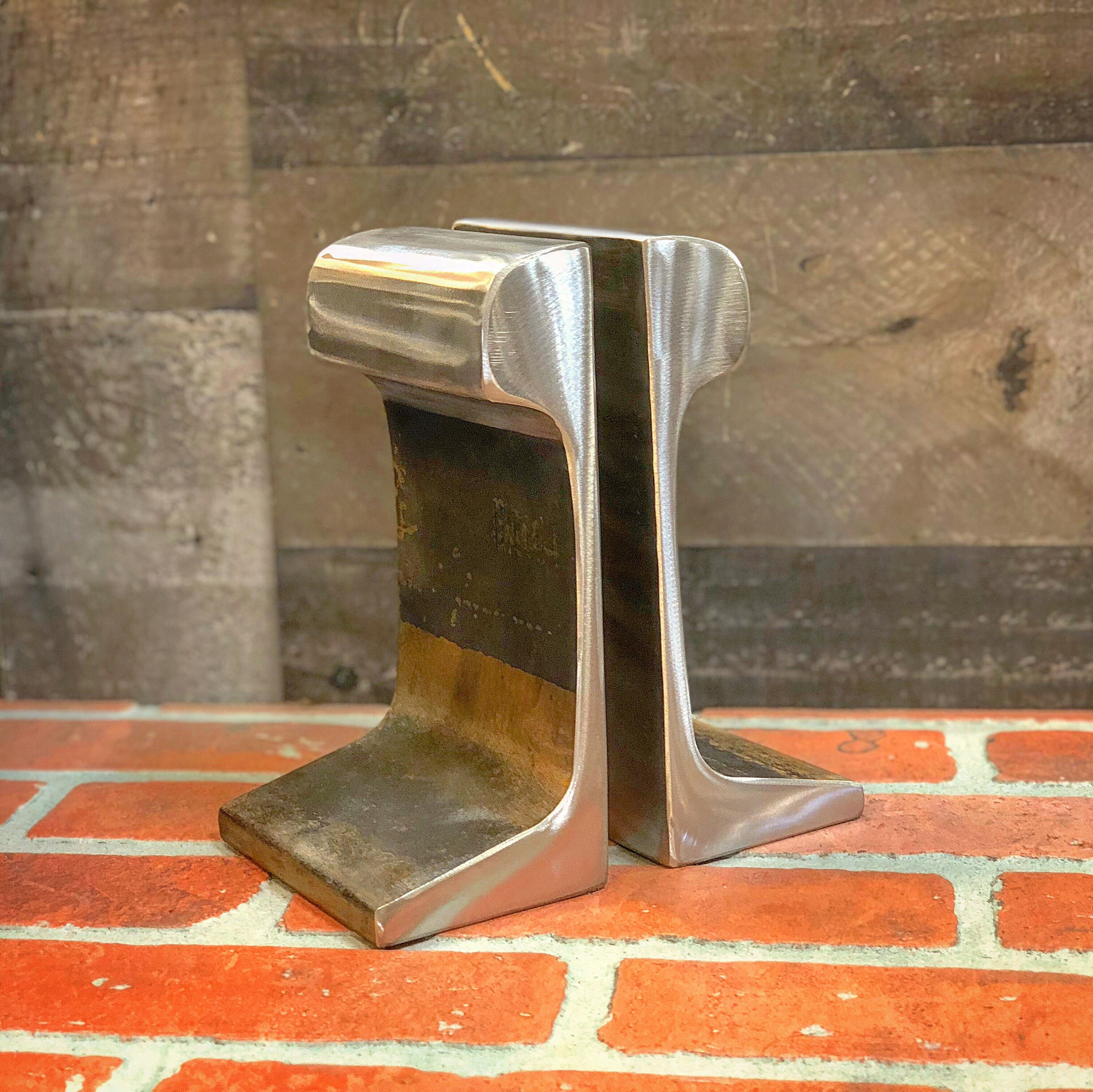 Large Polished Antique Railroad Bookends | Etsy