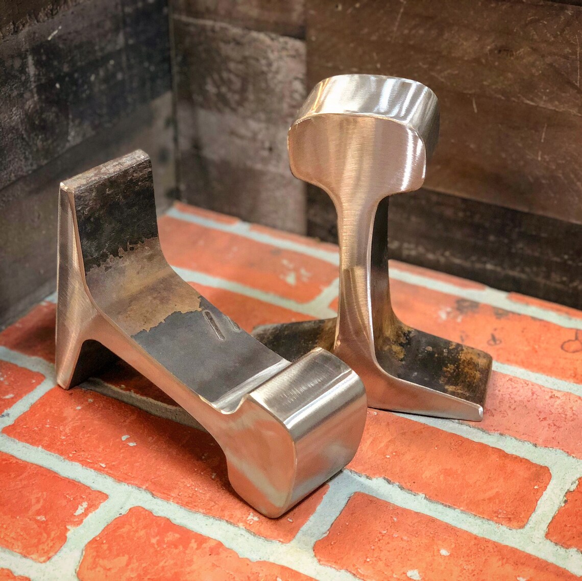 Large Polished Railroad Track Bookends - Etsy