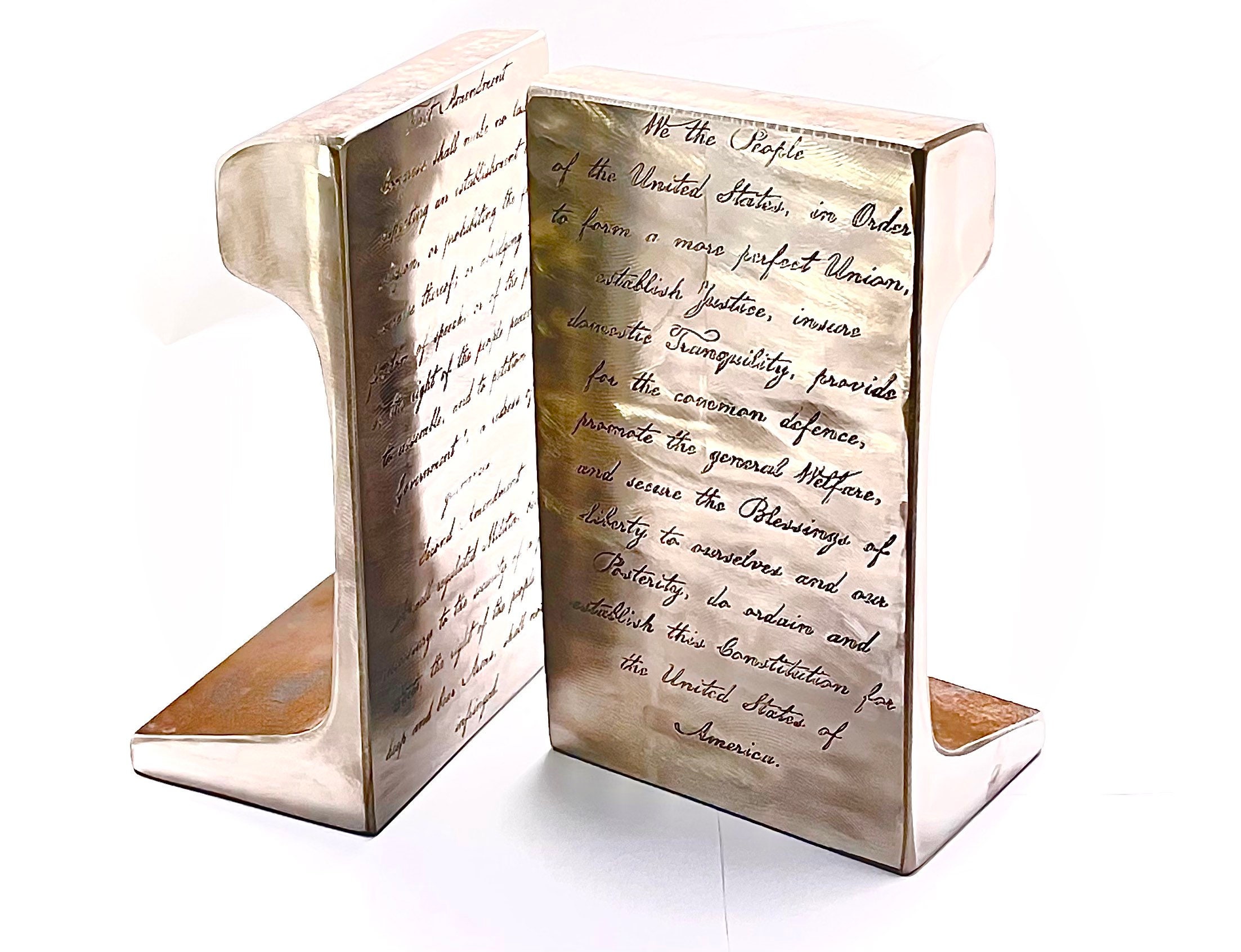 Large Antique Railroad Bookends Engraved - Etsy