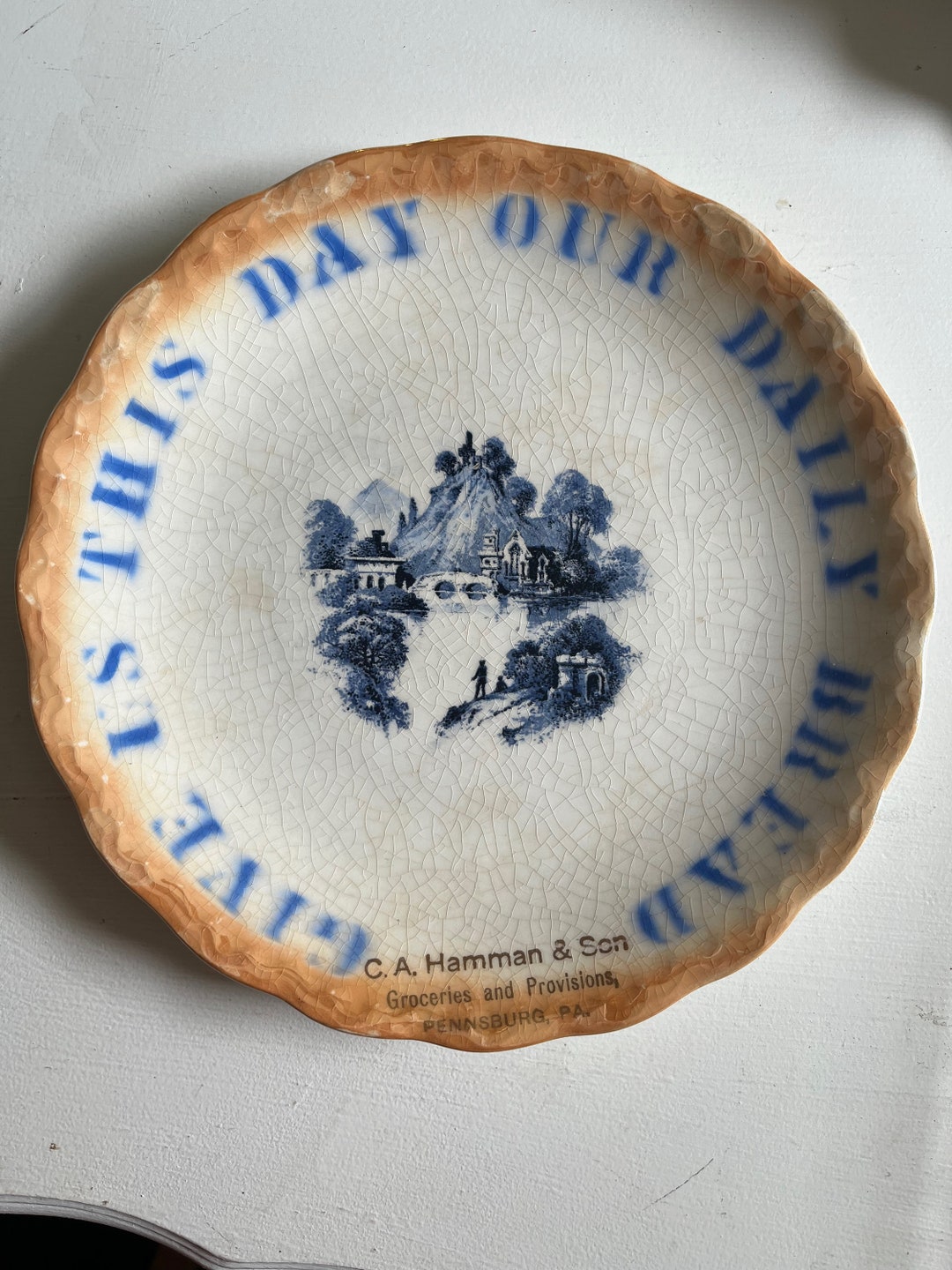 D.E Mcnicol Advertising Plate C.A. Hammon Grocery Pennsburg PA - Etsy