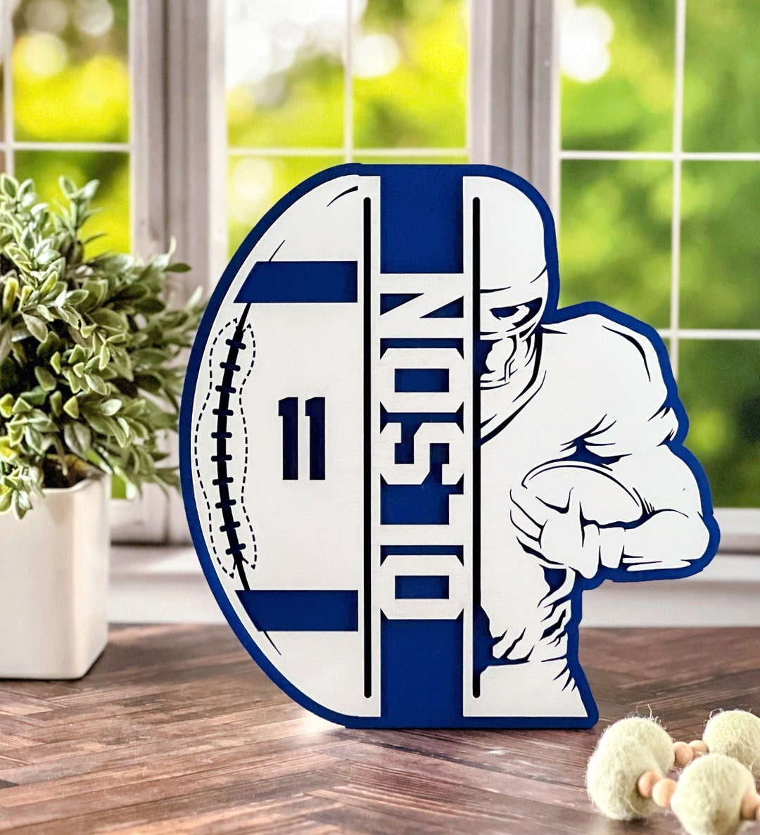 Personalized High School Football Player Sign, Custom Last Name Sign ...