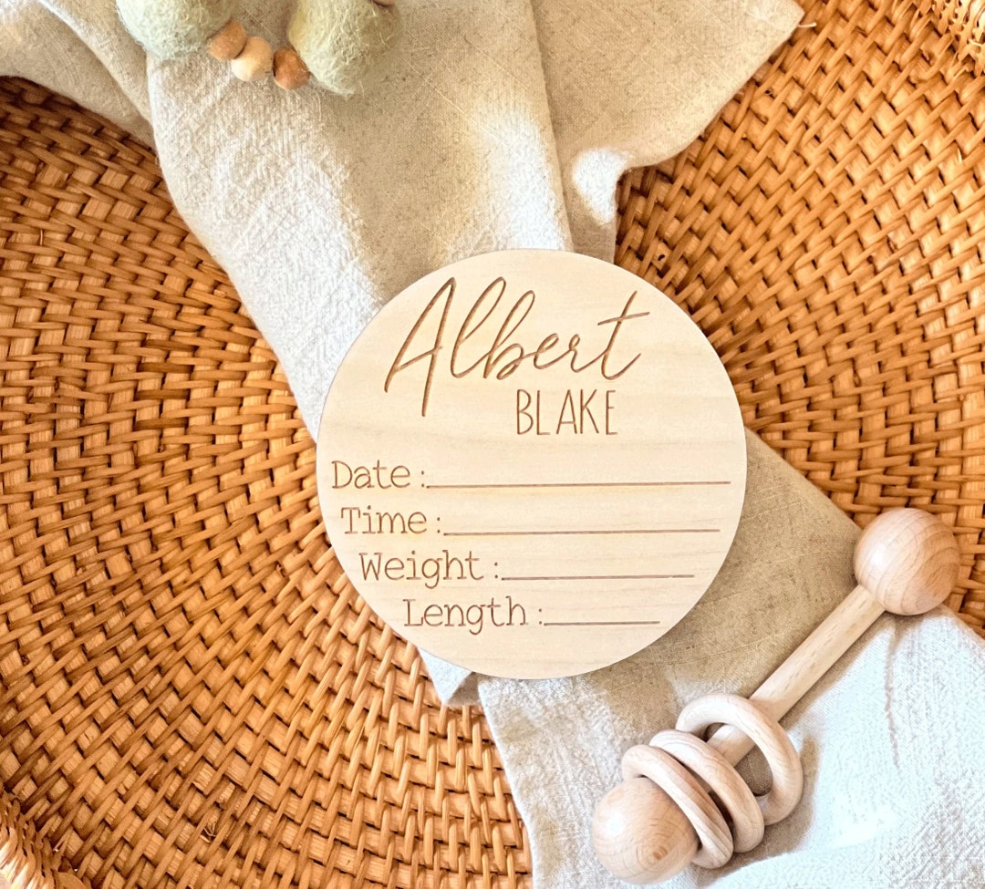 Custom Baby Birth Announcement Sign, Newborn Baby Name Sign for ...