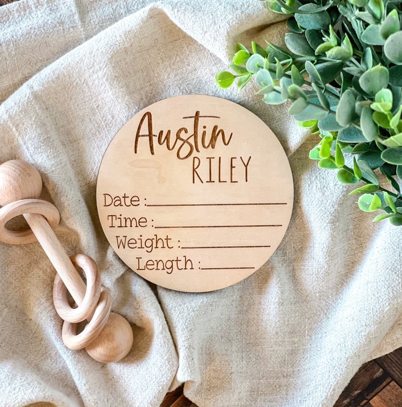 Custom Baby Birth Announcement Sign Newborn Baby Name Sign - Etsy