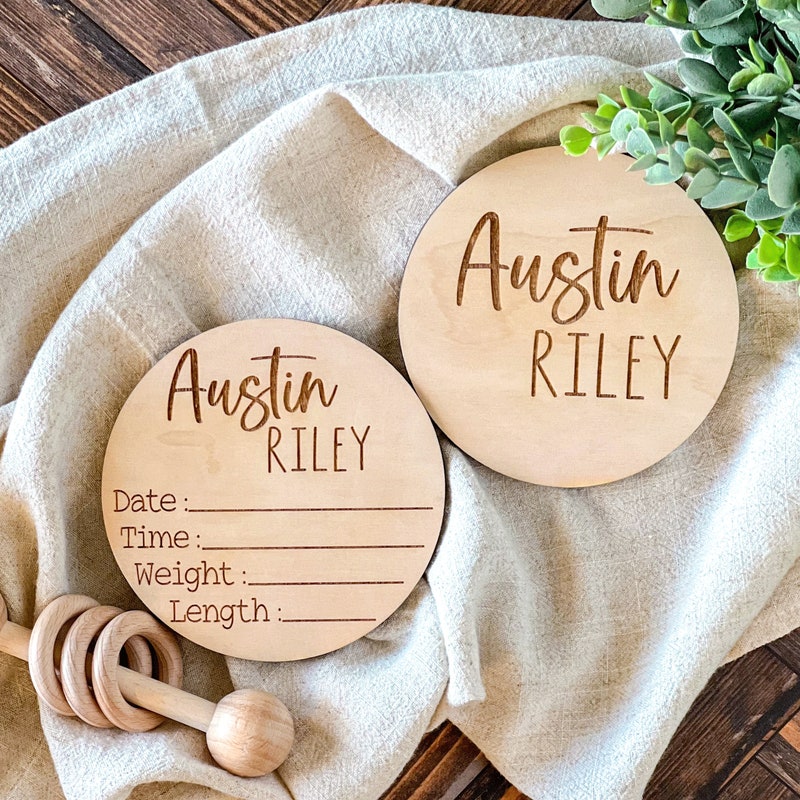 Wood Birth Name Tags - Etsy