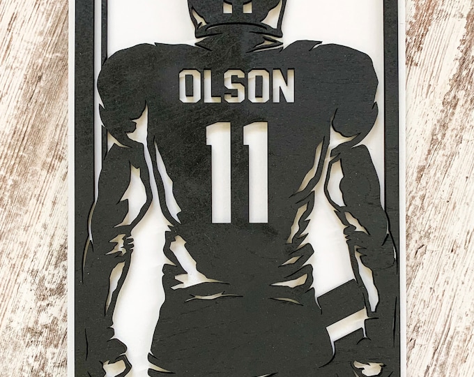 Custom Football Player Sign, Personalized Last Name Player Sign for ...