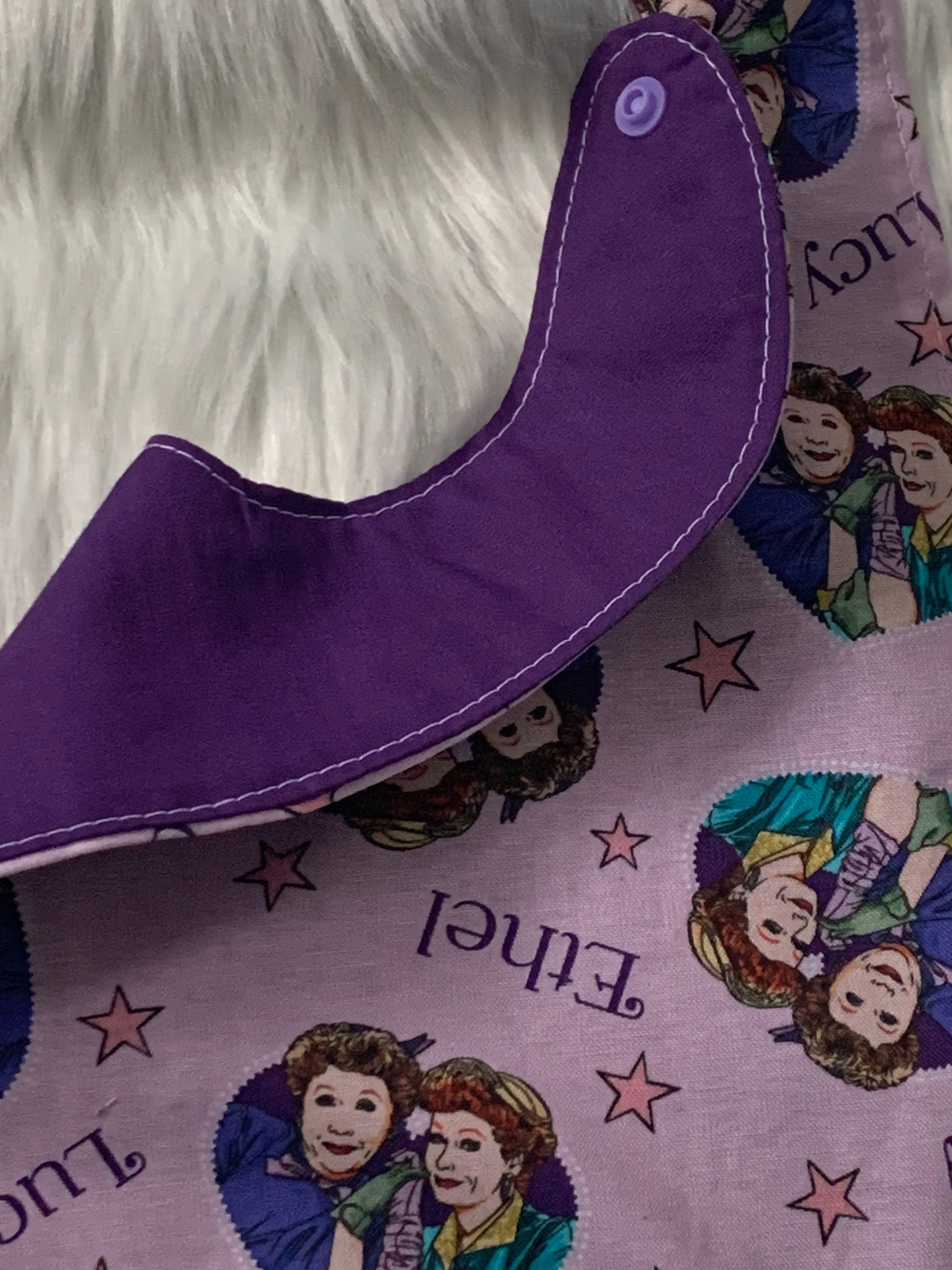 I Love Lucy Inspired Fabric Reversible Cloth Baby Bib With or - Etsy