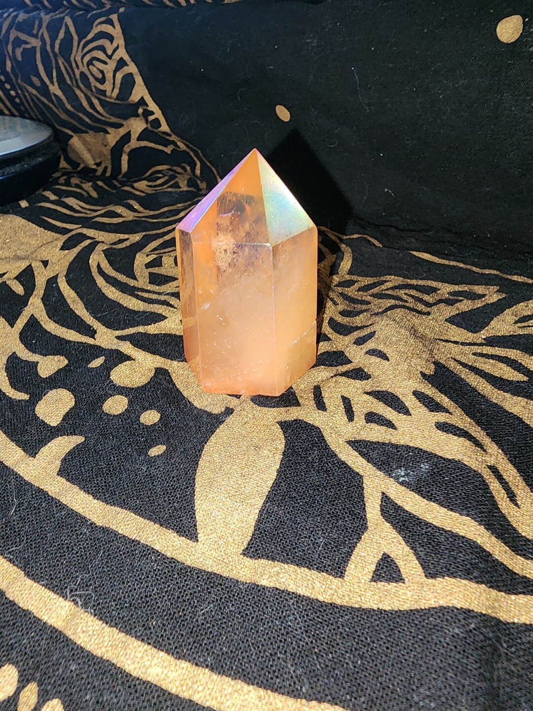 Aura Coated Tangerine Quartz - Etsy