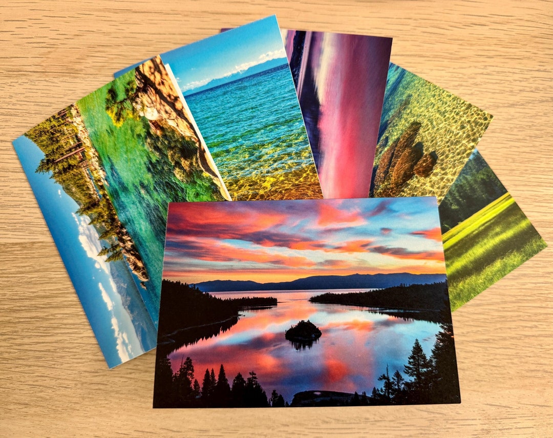 Lake Tahoe Photo Note Cards, Scenic Lake and Mountain Landscapes ...