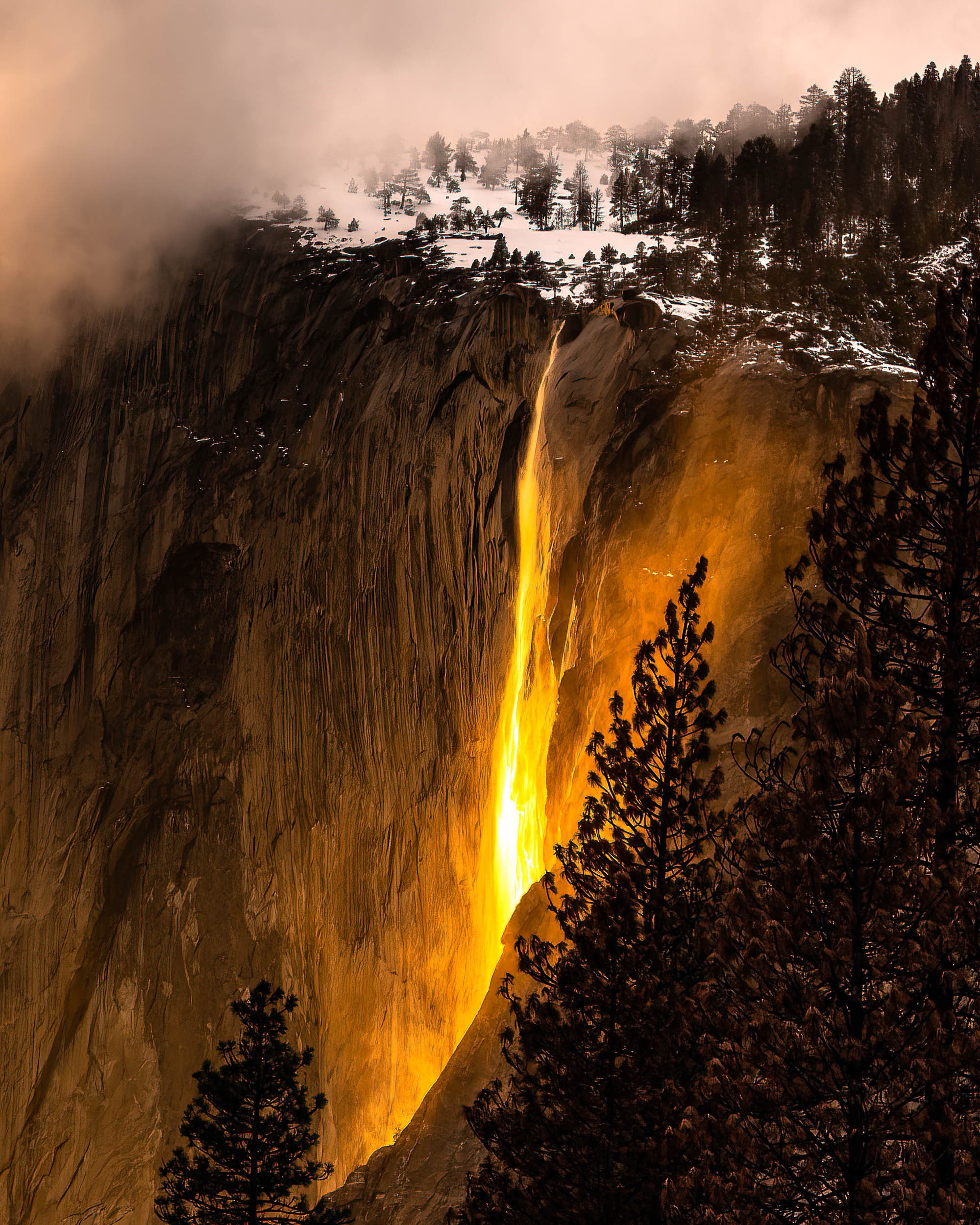 Yosemite Firefall Print Horsetail Falls Wall Art Glowing - Etsy