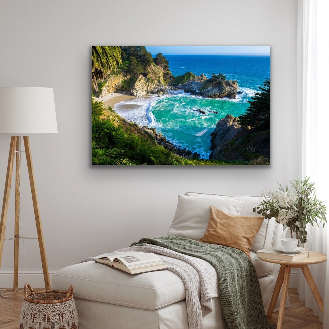 Big Sur Print Mcway Falls Photo Coastal Wall Art California Landscape Decor Ocean View Wall Art ...