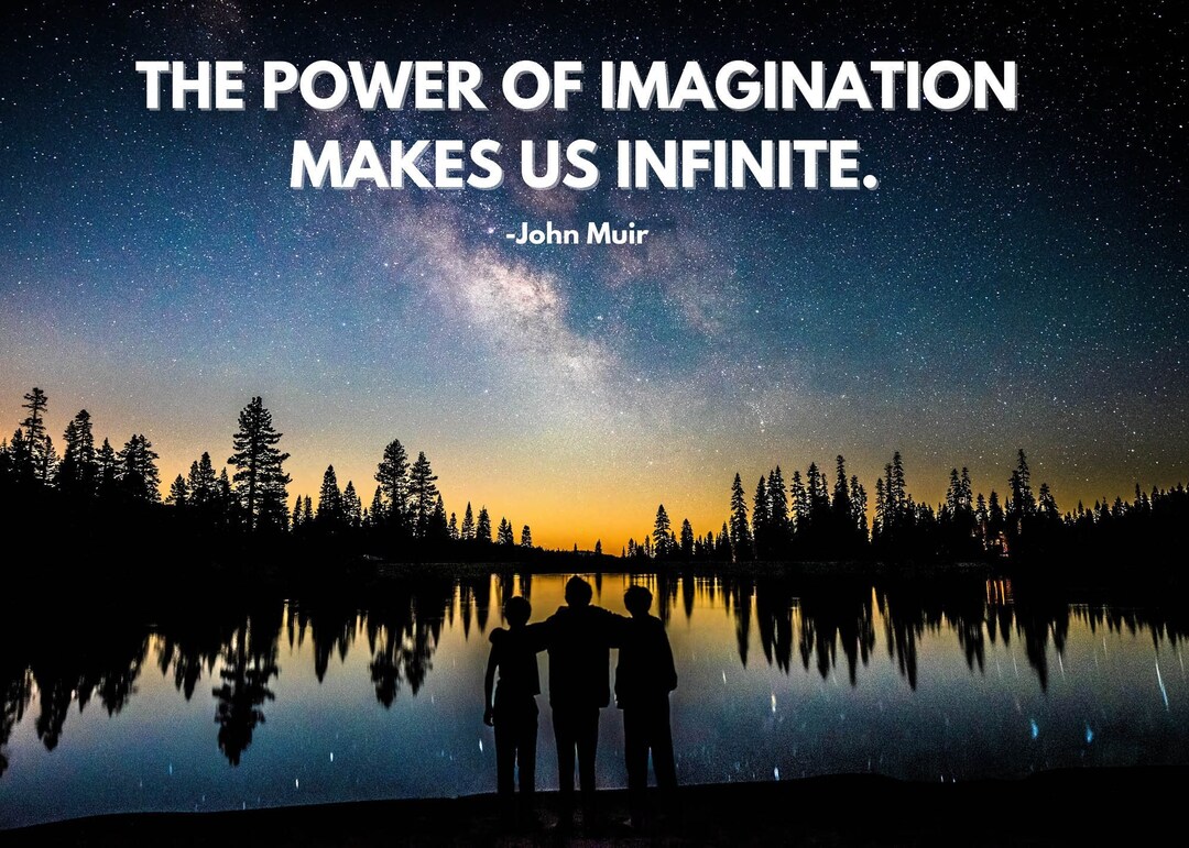 Inspirational Quote Power of Imagination Print Milky Way - Etsy