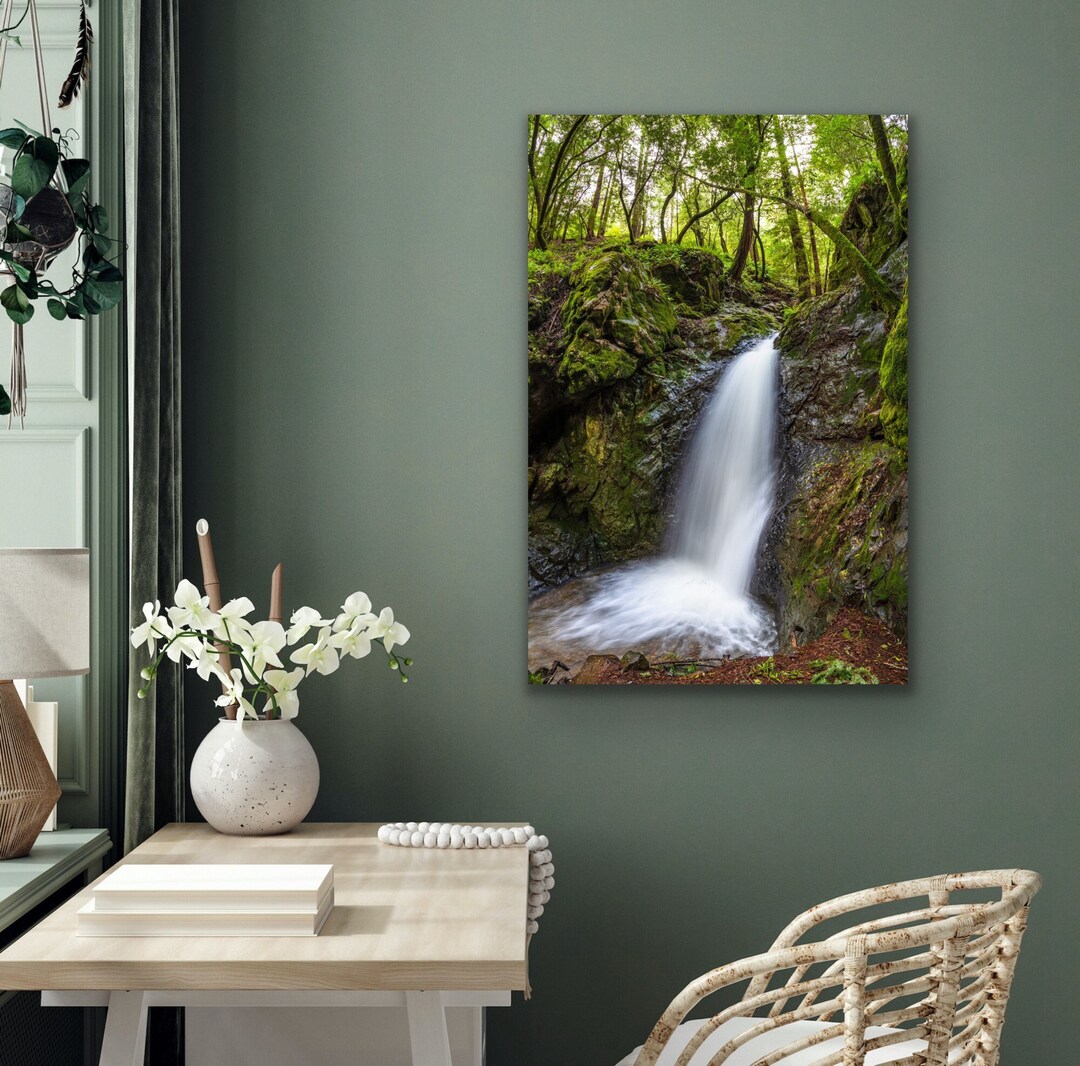 Forest Waterfall Print Tranquil Nature Wall Art Decor for Hospital or ...