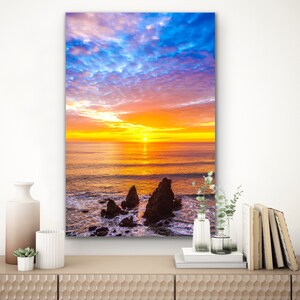 California Dreaming Sunset Print, Colorful Sunset on the California ...