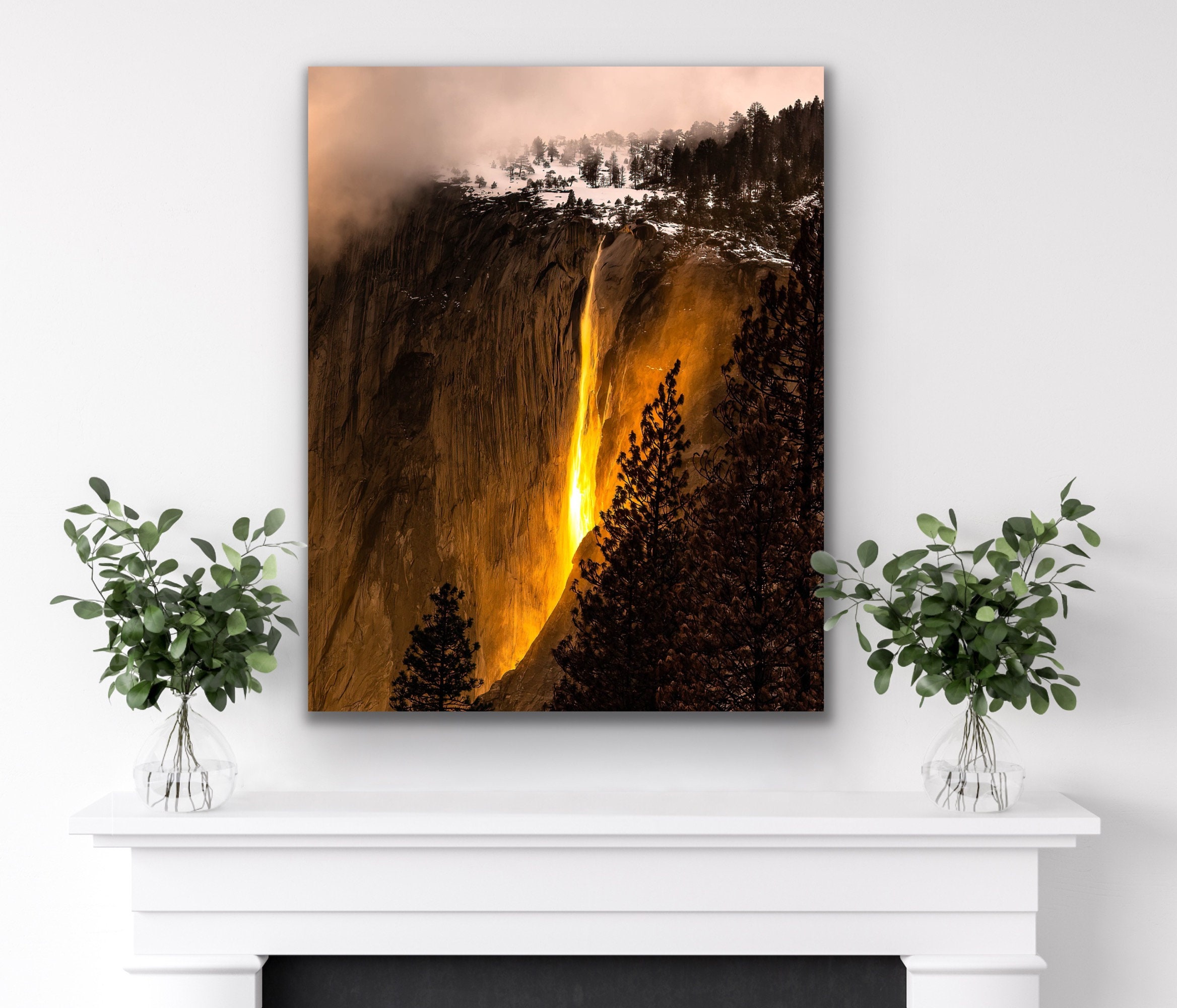 Yosemite Firefall Print Horsetail Falls Wall Art Glowing - Etsy