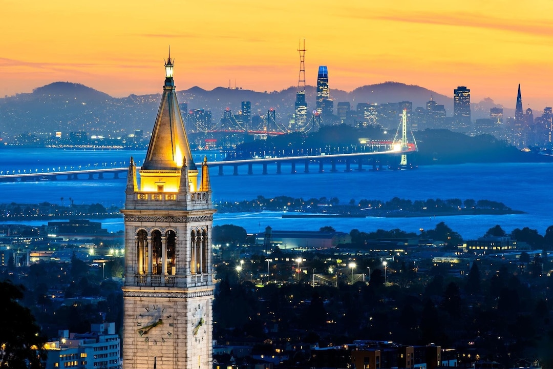 Berkeley Campanile Print, Sather Tower Twilight Photo, San Francisco ...
