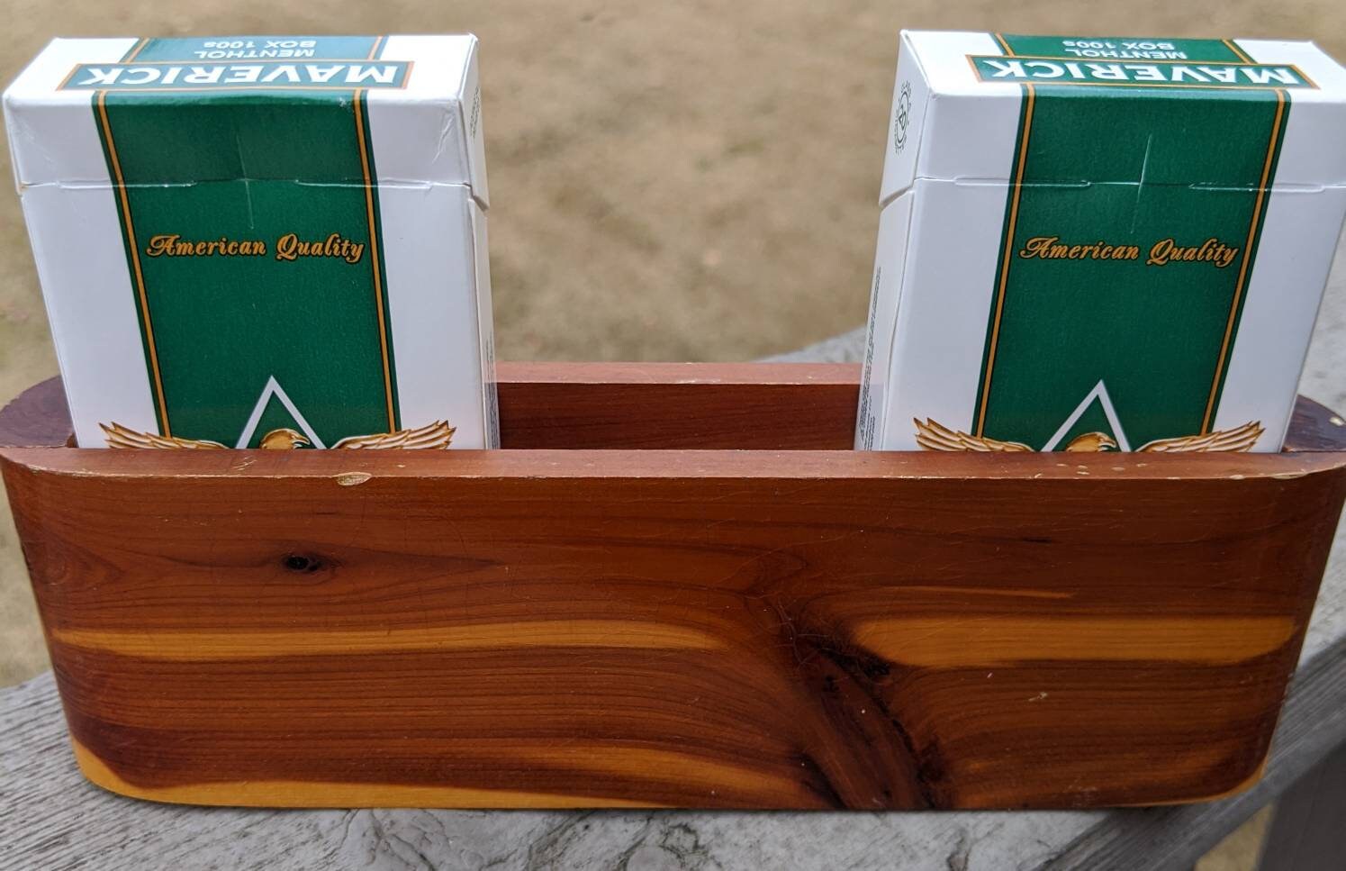 Vintage Cedar Cigarette Box & Matchbook Holder. From | Etsy