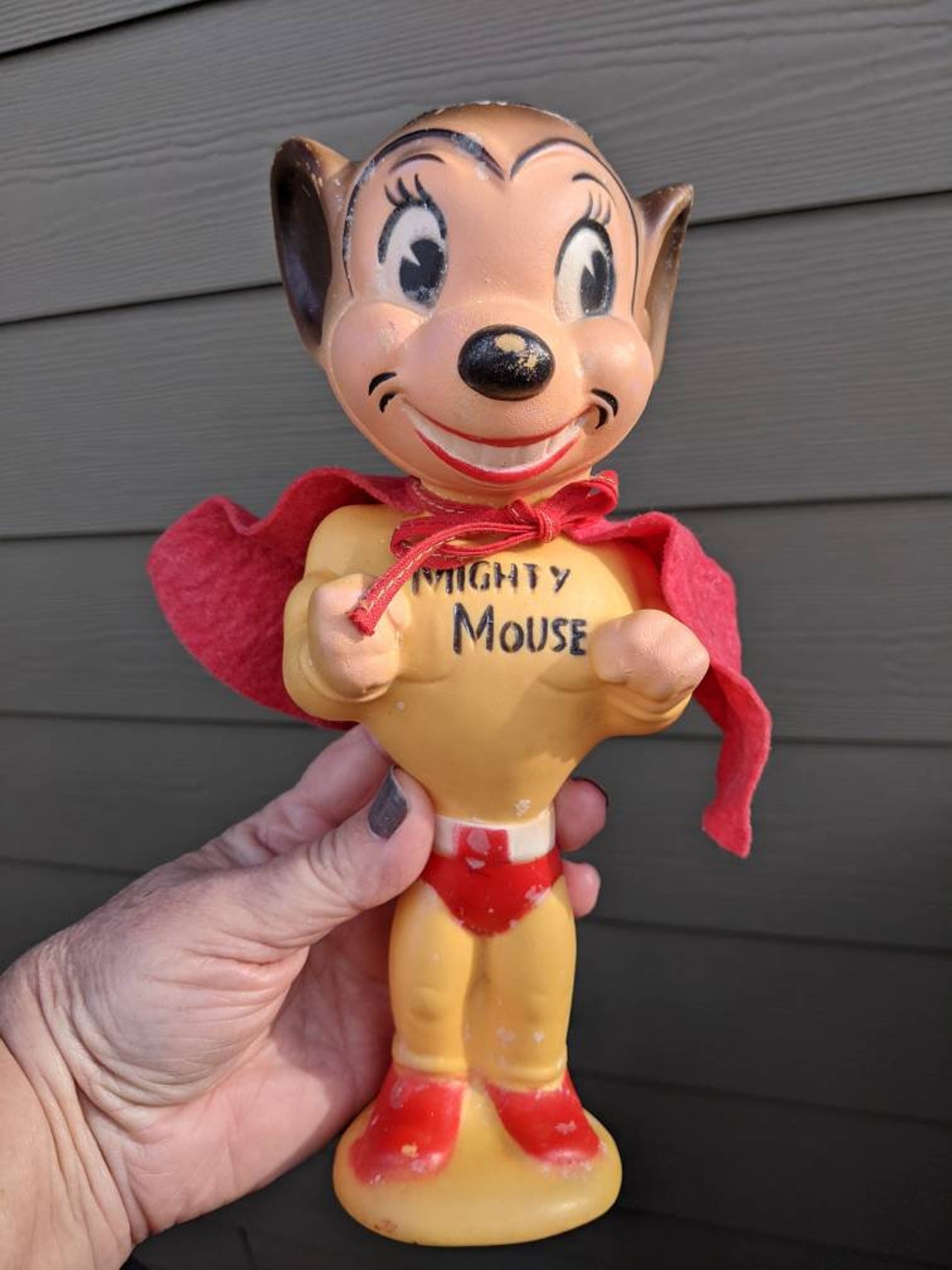 Vintage Mighty Mouse Soft Vinyl Figurine Squeeze Toy Doll With - Etsy