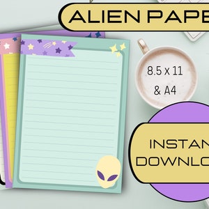 Printable Alien Stationary: Instant Digital Download - Etsy