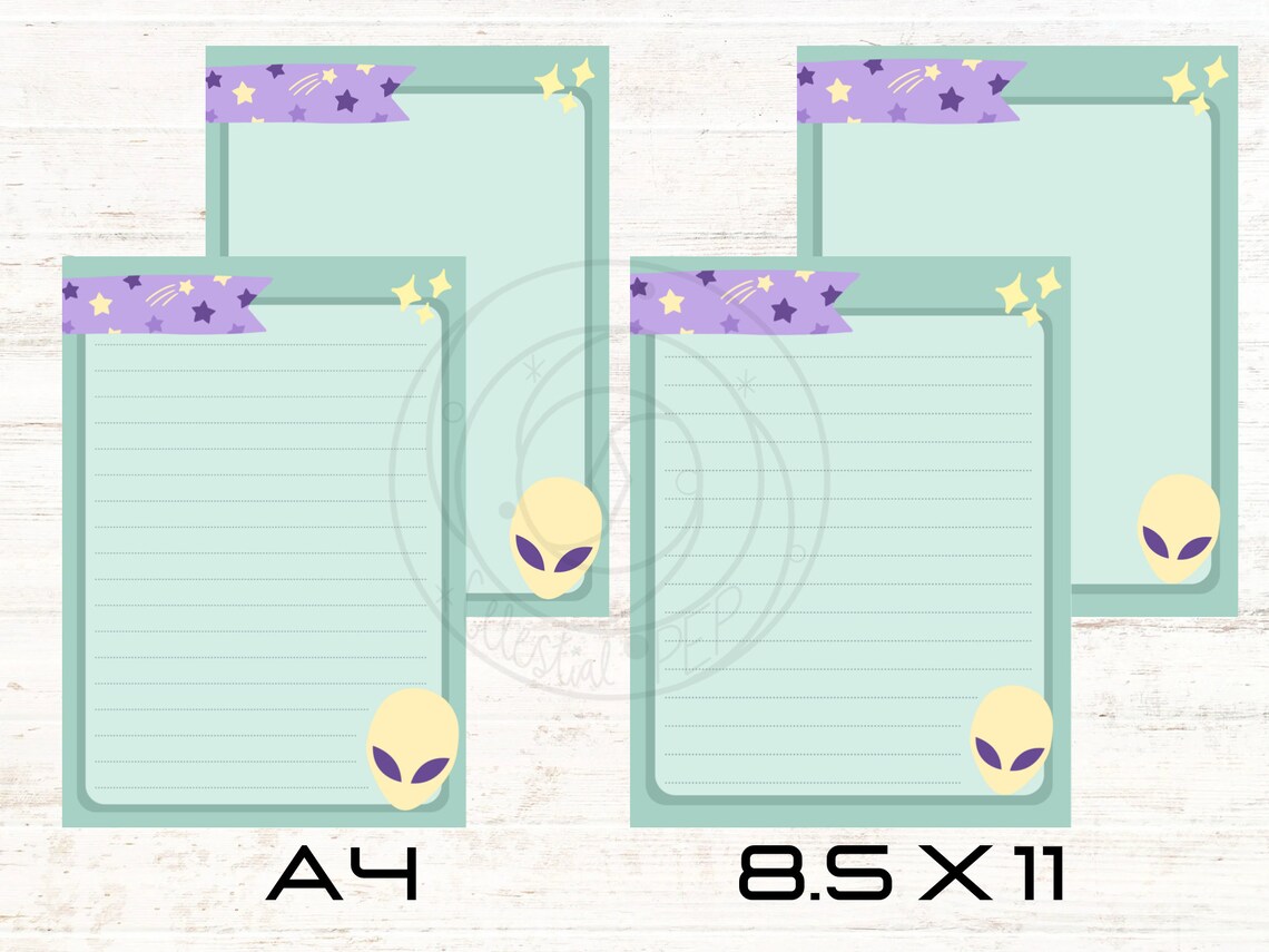 Printable Alien Stationary: Instant Digital Download - Etsy