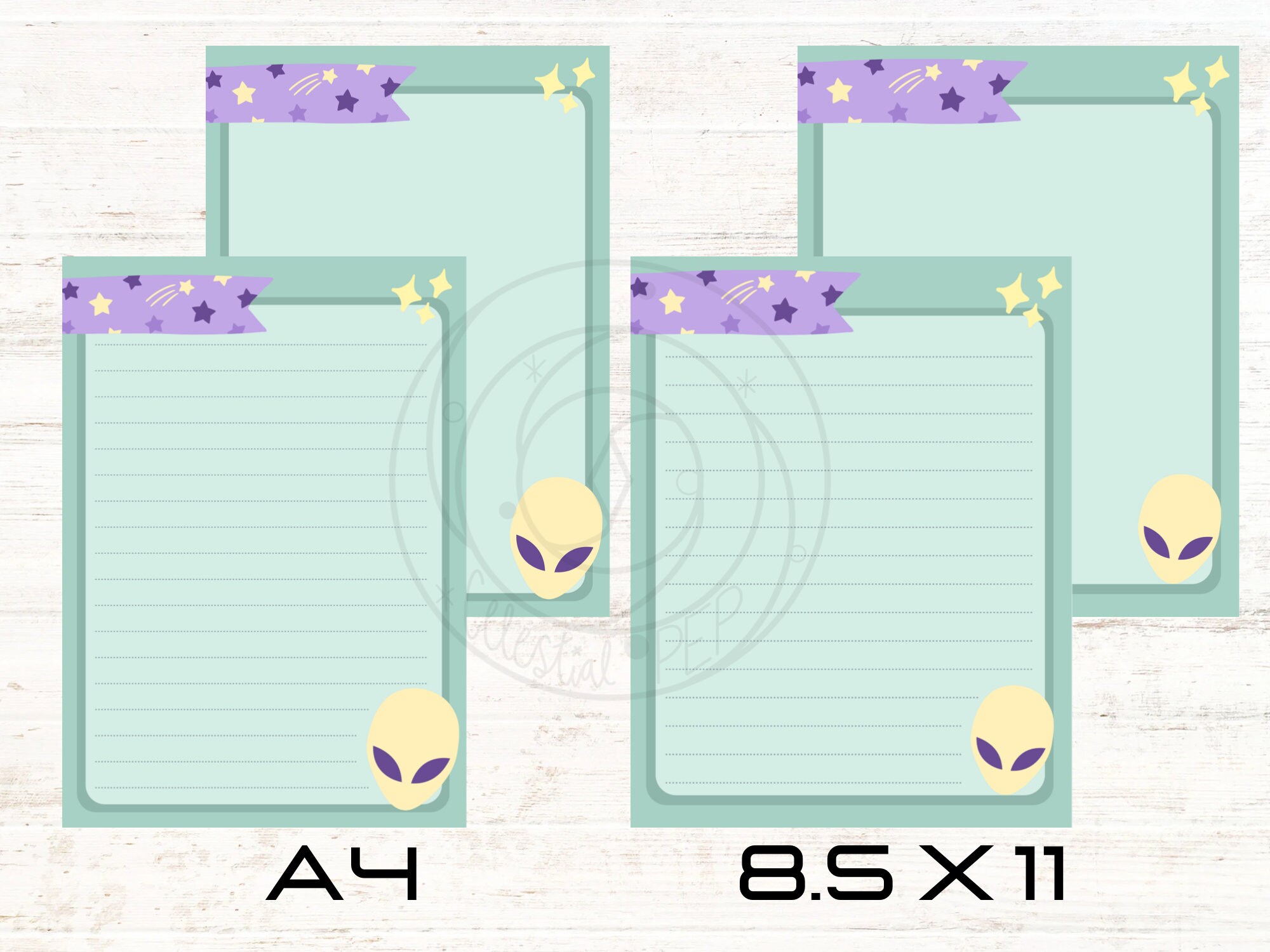 Printable Alien Stationary: Instant Digital Download - Etsy