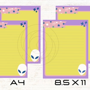 Printable Alien Stationary: Instant Digital Download - Etsy