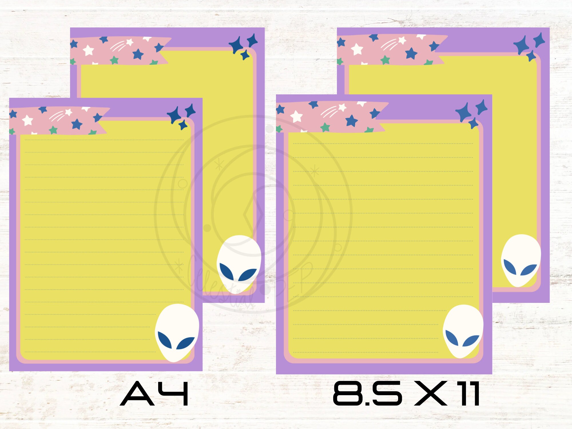 Printable Alien Stationary: Instant Digital Download - Etsy