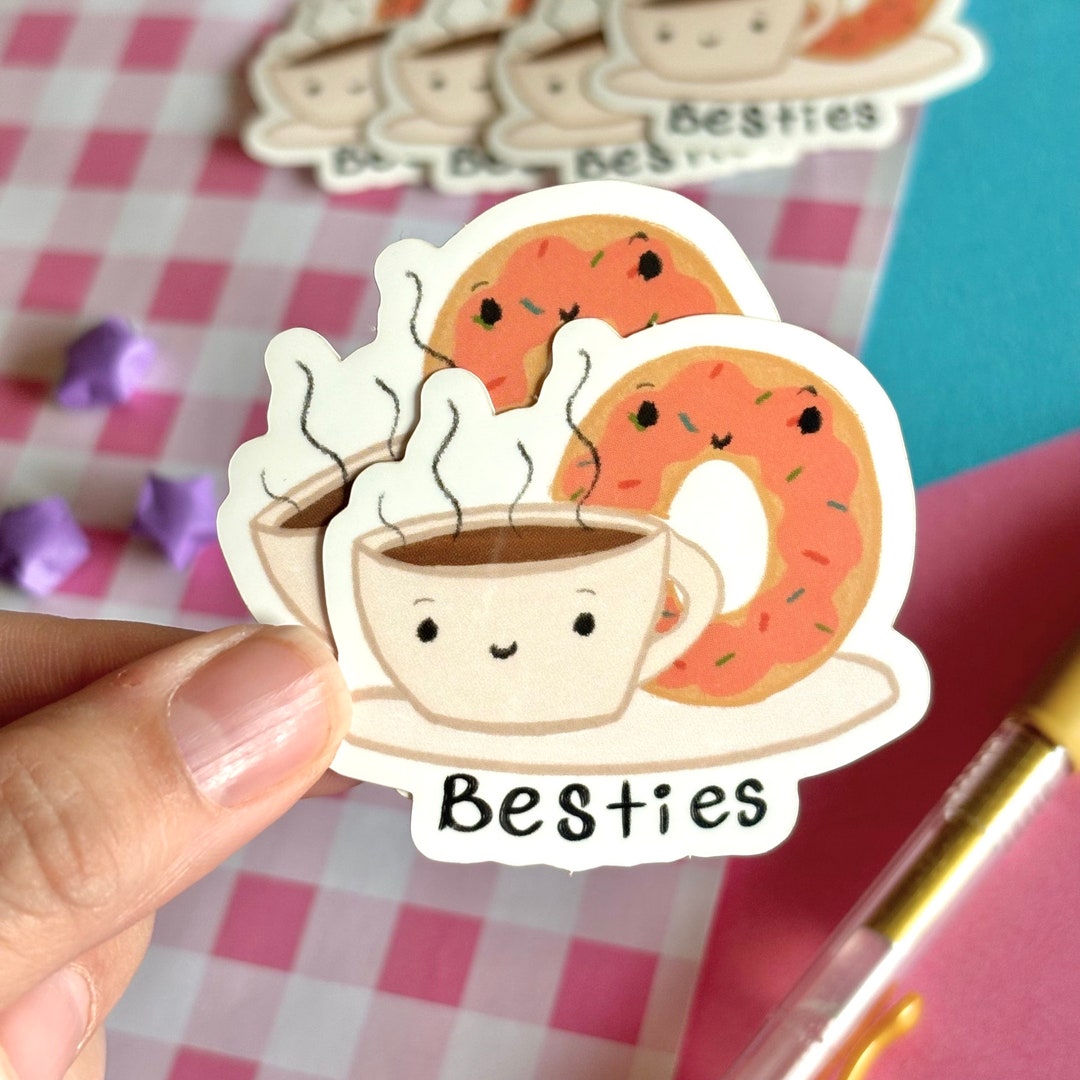 2 Besties Stickers: Coffee and Donut FREE SHIPPING - Etsy