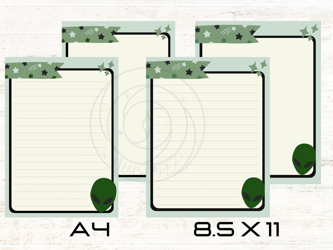Printable Alien Stationary: Instant Digital Download - Etsy