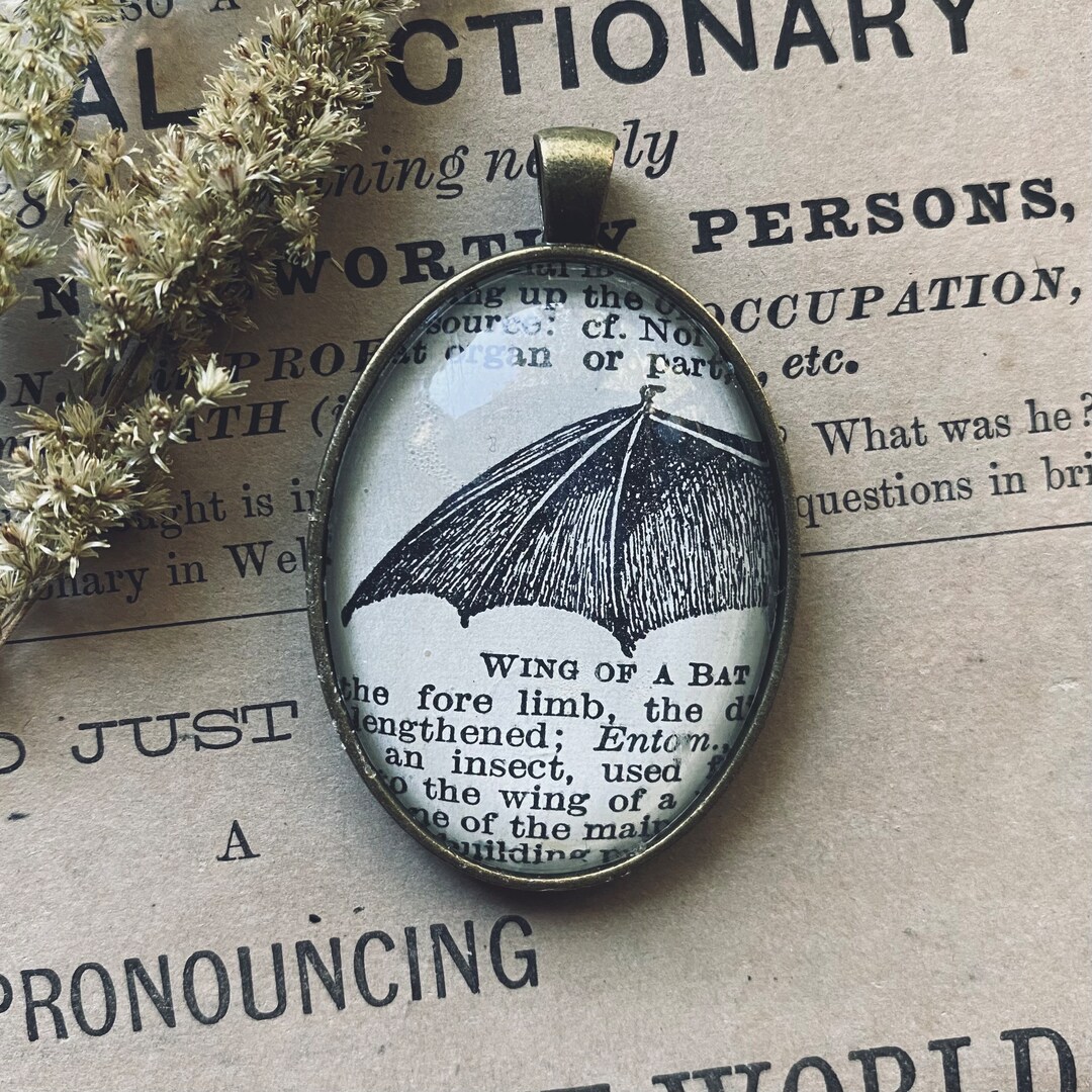 Bat Wing Necklace Bat Wing Pendant Halloween Necklace Halloween Jewelry ...