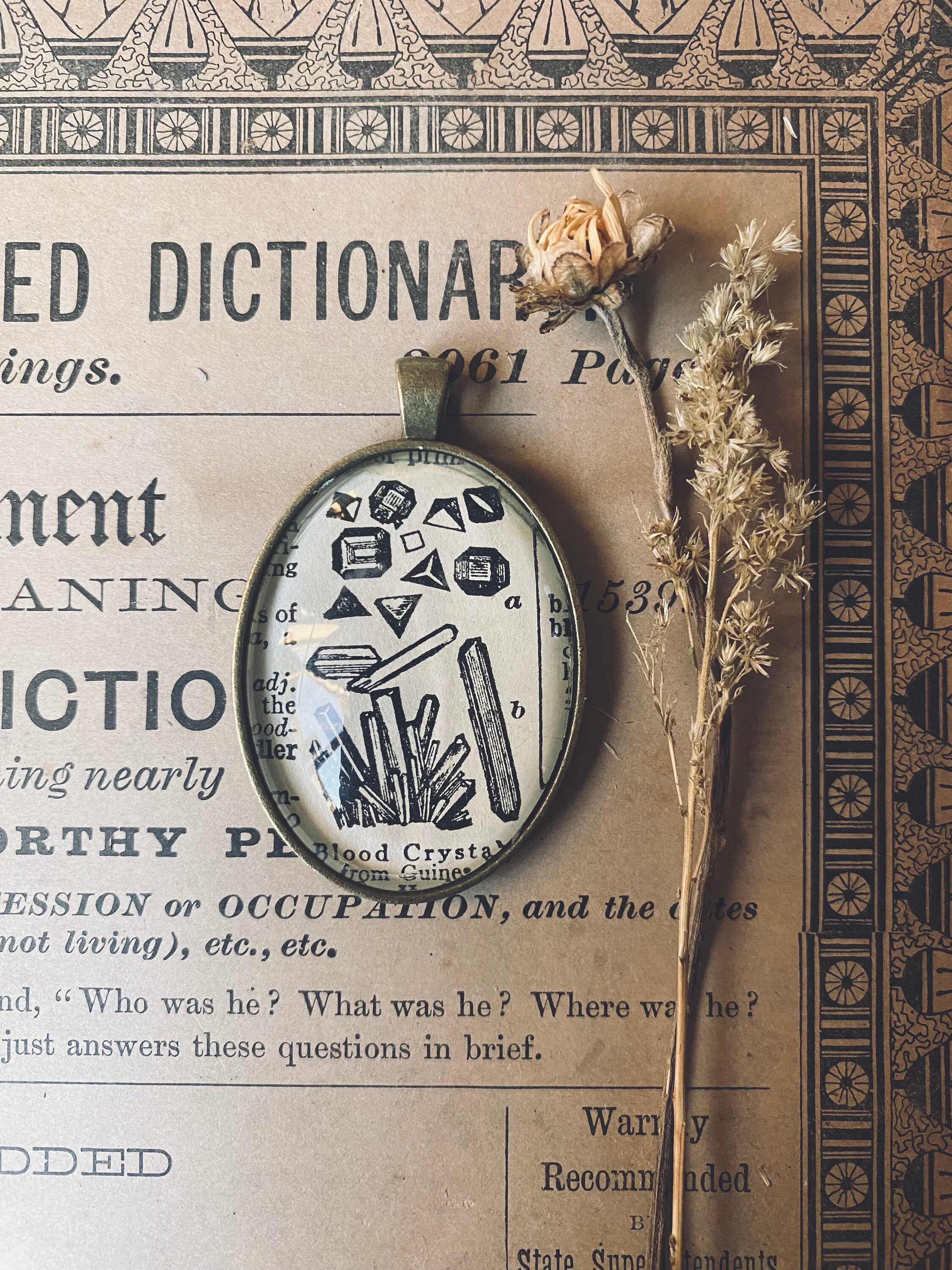 Blood Crystals Illustration Pendant Anatomy Art - Etsy