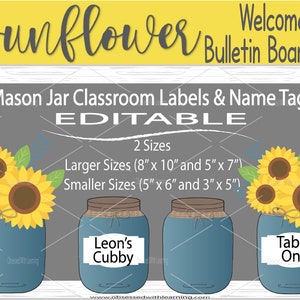 Sunflower Bulletin Board Set for Classroom Decor, School Labels, and ...