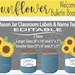 Sunflower Bulletin Board Set for Classroom Decor, School Labels, and ...