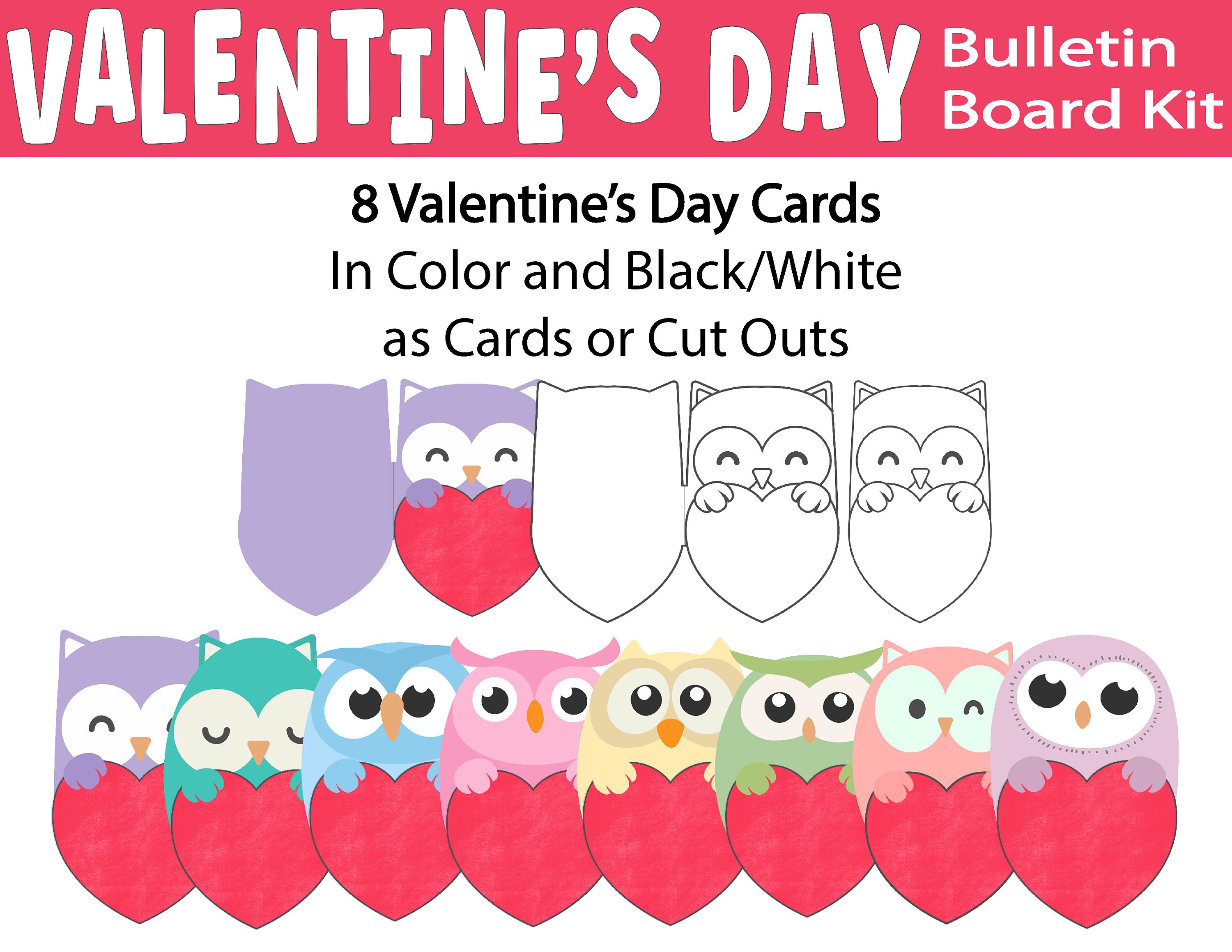 Valentine's Day Bulletin Board Kit, Valentine's Day Cards, Valentine's ...