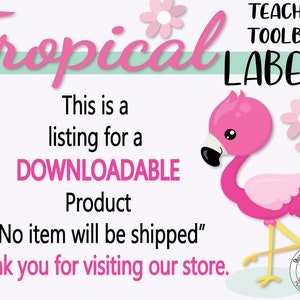 Tropical Teacher Toolbox Labels for School Supply Organization and ...
