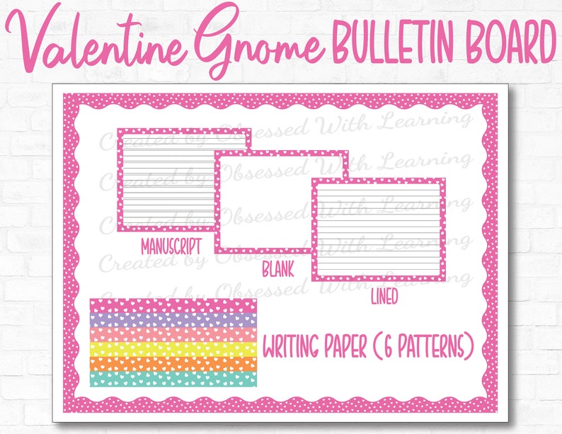 Valentine Gnome Bulletin Board Valentine Bulletin Board Kit - Etsy